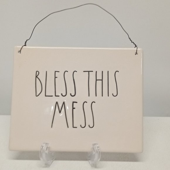 Rae Dunn | Wall Decor | New Rae Dunn Bless This Mess Ceramic Plaque ...